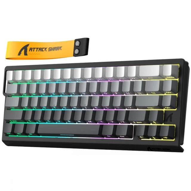 ATTACK SHARK X68 HE Wired Magnetic Switch Low Latency Keyboard 60% Grey ...