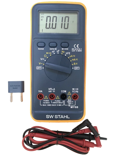SW - DIGITAL Steel Multimeter Current Tester 600V Voltmeter Continuity ...