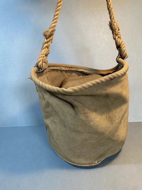 ORIGINAL BRITISH ARMY Issue WW2 Type Canvass Bucket Excellent Condition ...