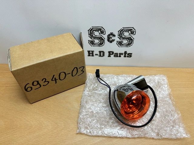 GENUINE HARLEY-DAVIDSON BULLET Style Front Indicator TURN SIGNAL Chrome ...