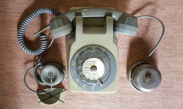 ANCIEN TÉLÉPHONE MURAL à cadran Gris S63 + Sonnerie et écouteur Supplémentaires EUR 44,95 ...