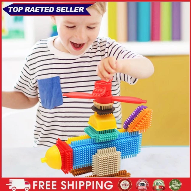 BRISTLE SHAPE BLOCKS Build and Play Fun Bricks Set for Boys Girls ...