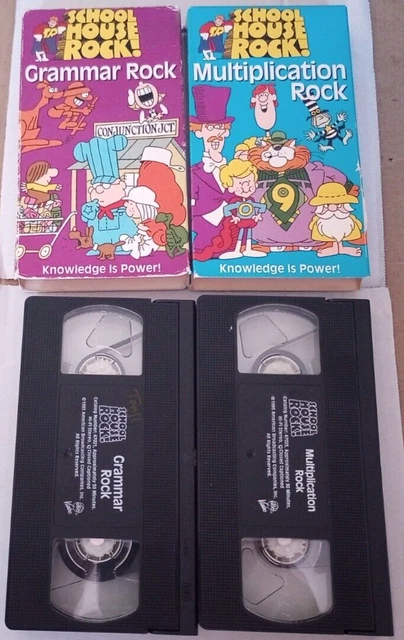 SCHOOLHOUSE ROCK VHS Lot ABC Video Grammar Multiplication Rock Verb ...