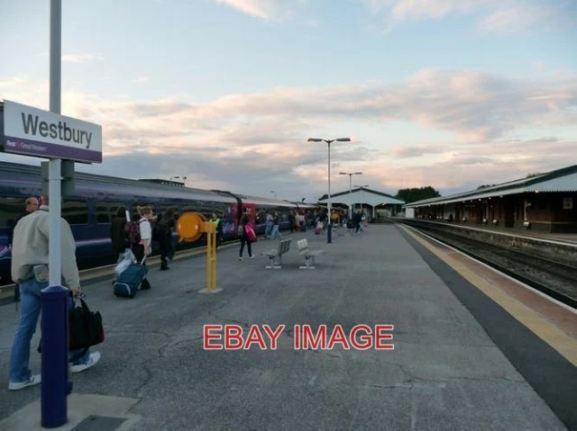 PHOTO WESTBURY Railway Station First Great Western Train Stops At ...