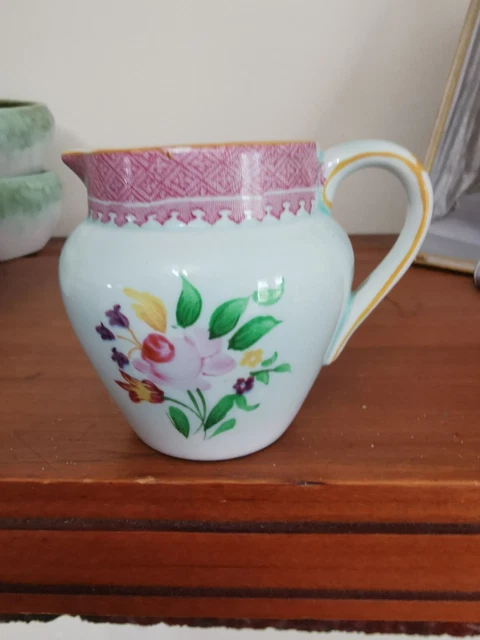 ADAMS CALYX WARE Hand Painted Jug/Creamer. Lowestoft Pattern. England ...