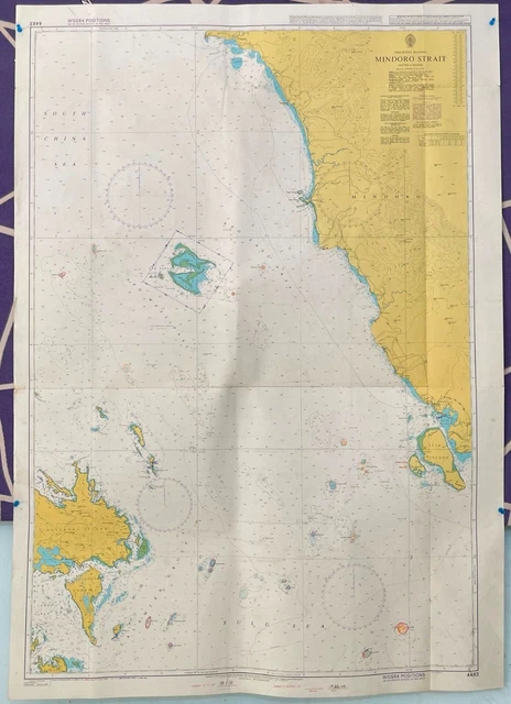 AMIRAUTÉ 4483 PHILIPPINES Îles Mindoro Strait Carte Vintage Ancien ...