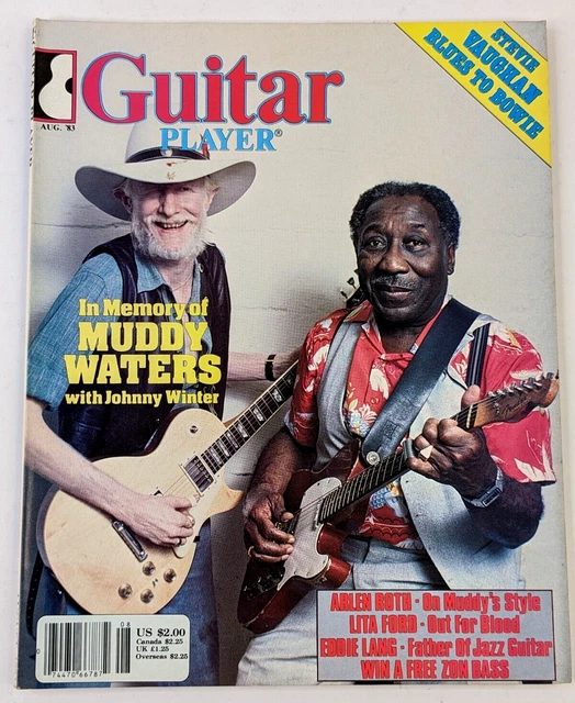 GUITAR PLAYER MAGAZINE August 1983 Muddy Waters Johnny Winter Stevie ...