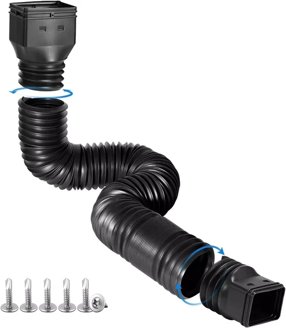 1-PACK RAIN GUTTER Downspout Extensions Flexible, Drain Downspout ...
