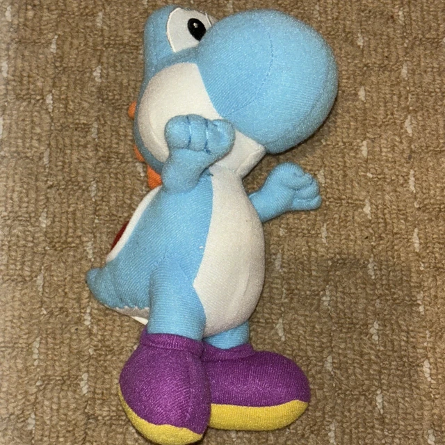 YOSHI PLUSH BLUE PET DINOSAUR SUPER MARIO BROS. SOFT DOLL NINTENDO 7” £ ...