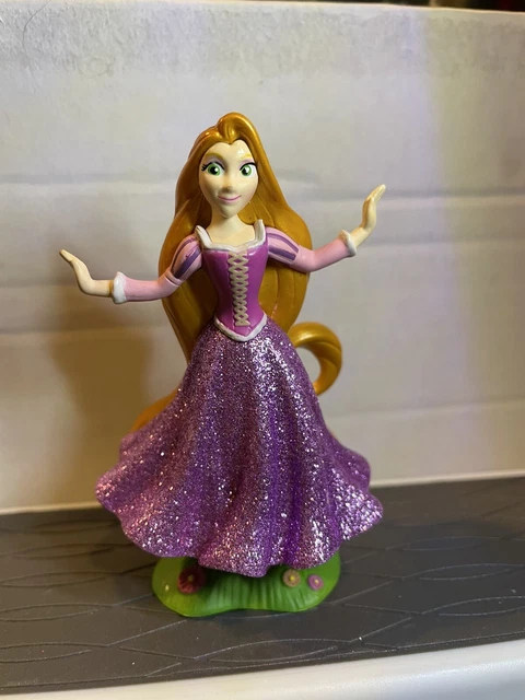 Disney Princess Rapunzel Tangled Glitter Figure Cake Topper Pvc Toy Purple Dress £698 Picclick Uk
