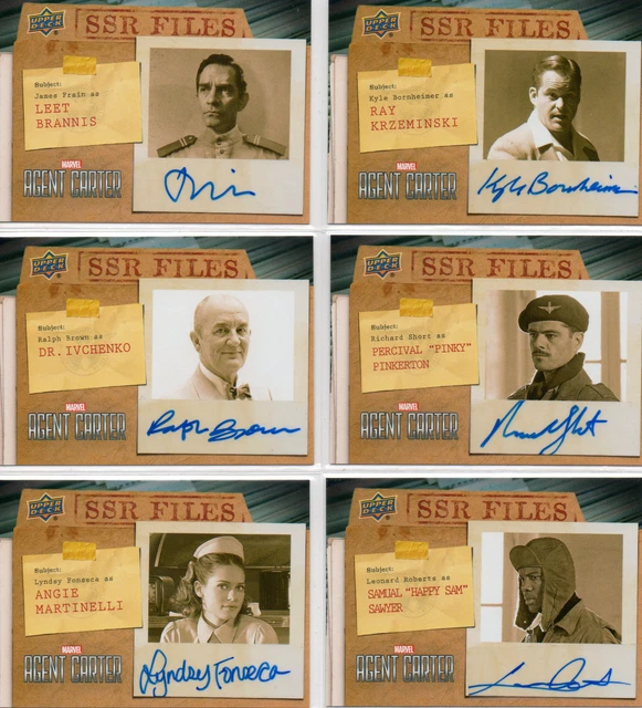 MARVELS AGENT CARTER - Autograph & Sketch Card Selection NM Upper Deck ...