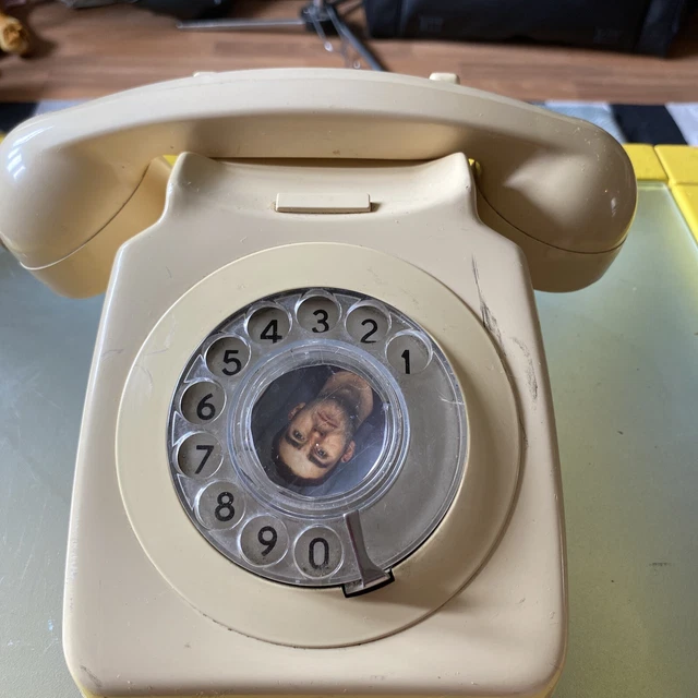 VINTAGE ROTARY DIAL Cream Telephone BT Tele 8746F Converted And Working ...