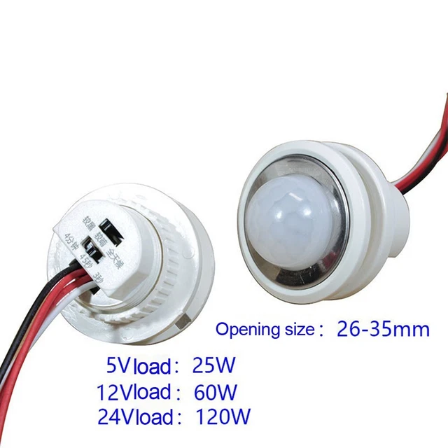 MINI PIR MOTION Sensor Switch Adjustable Sensitivity Photosensitive ...