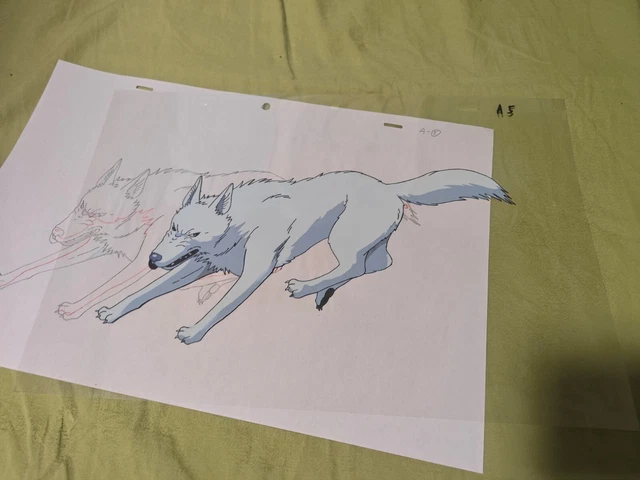 STUDIO GHIBLI ANIMATION Cel and genga Princess Mononoke Wolf JP £167.77 ...