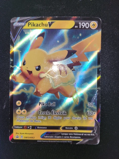 CARTE POKÉMON SWSH063 Pikachu V 190 PV - HOLO Promo NEUF FR EUR 4,00 ...