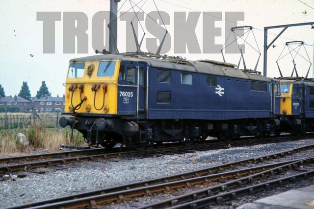 35MM SLIDE BR British Rail Electric Loco Class 76 76025 Reddish 1977 ...