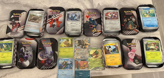 POKEMON BLACK BOLT White Flare Bulk Complete Mini Tin Set 490 cards 5 ...