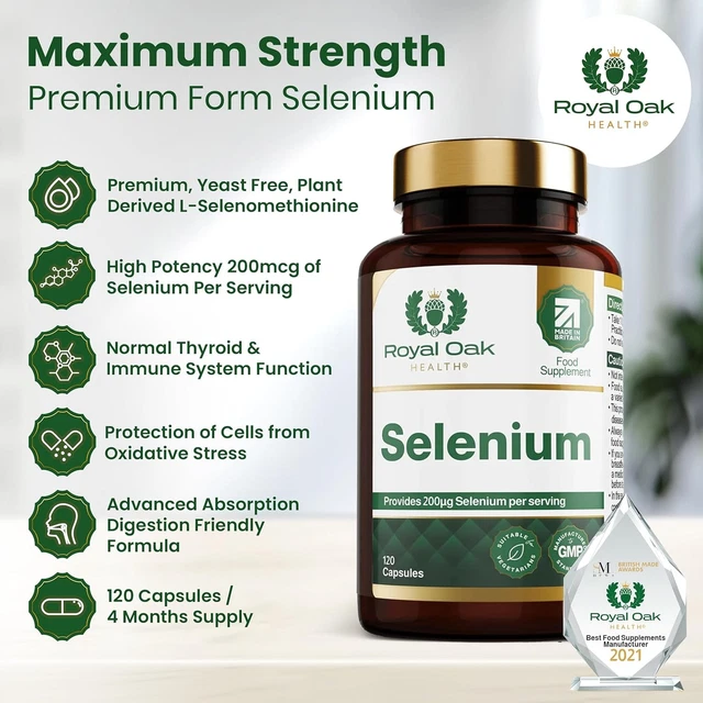 200UG SELENIUM CAPSULES | Plant Derived L-Selenomethionine | 4 Month ...