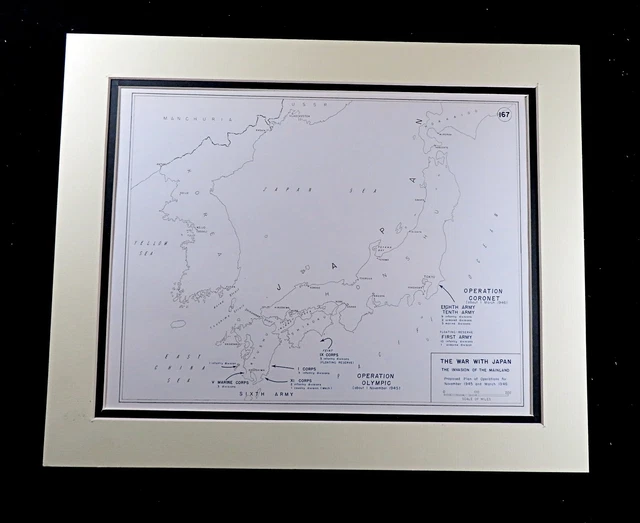 WW2 MAP OPERATION Downfall 1945 Cornet US Military Invasion of Japan ...