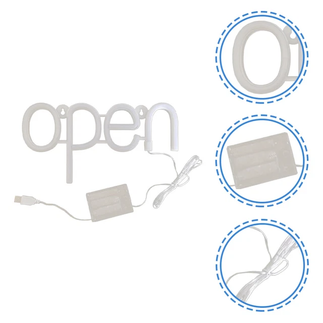 NEON SIGN BATTERY Operated Lamp LED Open Neon Sign Open Signs for ...
