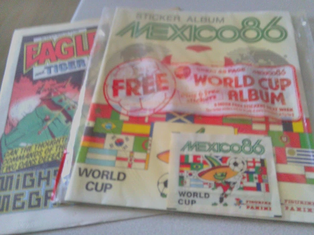 PANINI MEXICO 86 Empty Sticker Album Plus 6 Stickers and original Comic ...