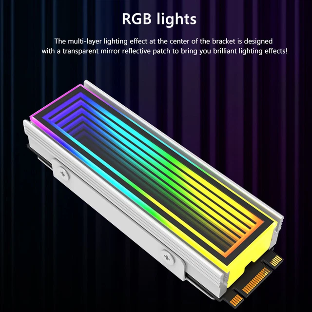 M 2 Nvme Heat Sink 5v 3pin Argb Ssd Cooler Aura Sync For M 2 2280 White Eur 11 86 Picclick Fr