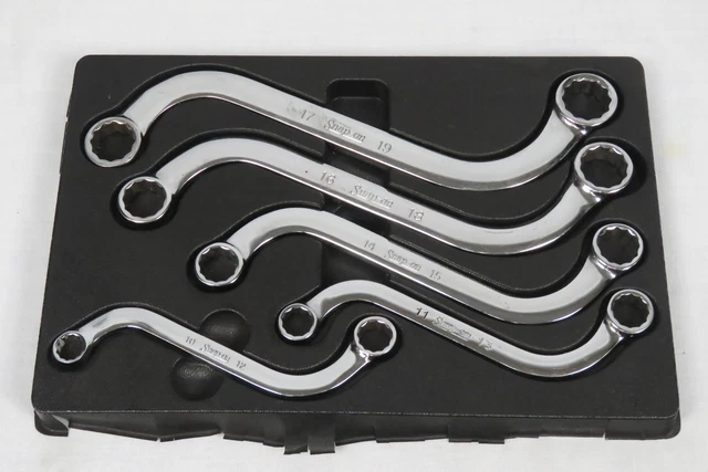 SNAPON S-SHAPED 12-POINT Box Wrench Set SBXM Metric Sizes 10-19 Tray ...