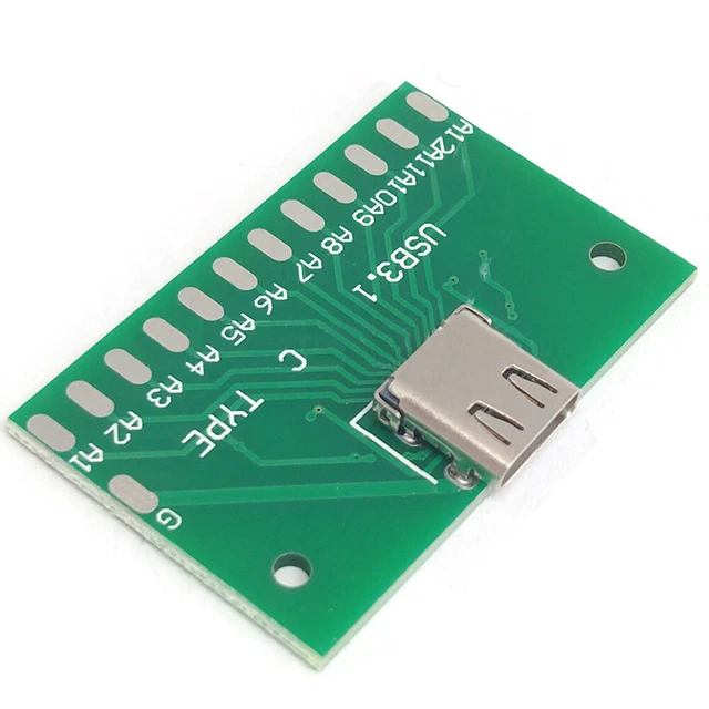 TYPE-C USB 3.1 Female Test Board PCB 24Pin Connector Cable Adapter ...