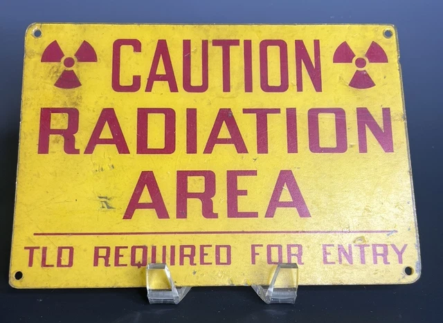 VINTAGE CAUTION RADIATION AREA ATOMIC BOMB ARMY MISSILE Nuclear Plant ...