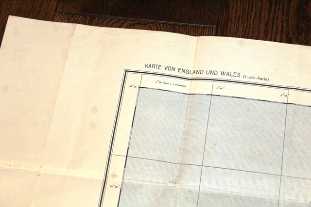 WW2 ORIGINAL GERMAN Operation Sea Lion Map of Insel Man Area EXTRA ...