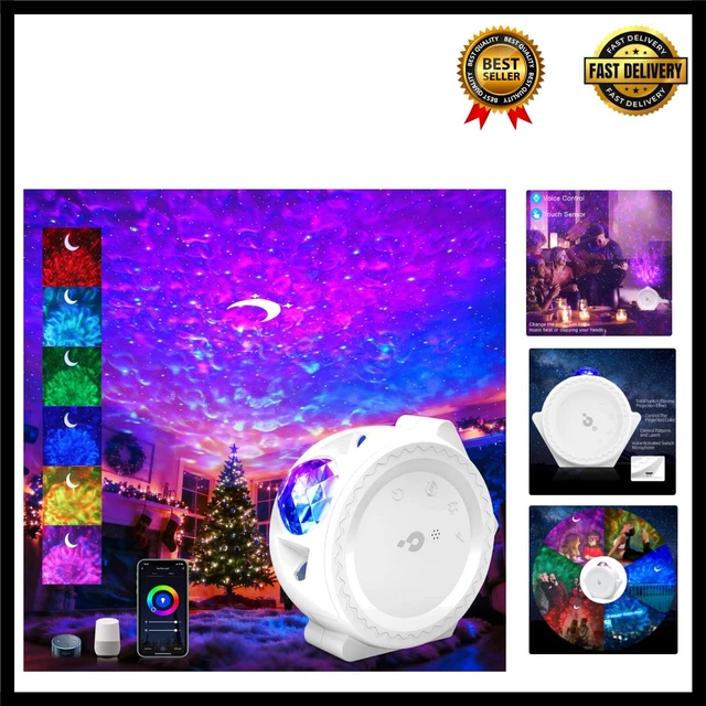 3D GALAXY PROJECTOR Night Light with Nebula & Ocean – Smart App & Voice ...