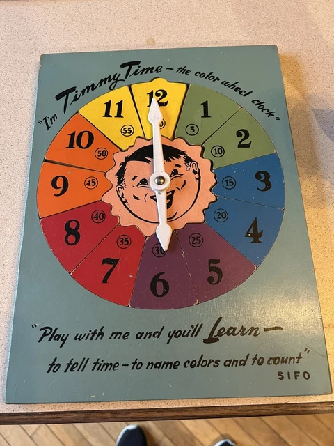 TIMMY TIME COLOR Wheel Clock $21.00 - PicClick