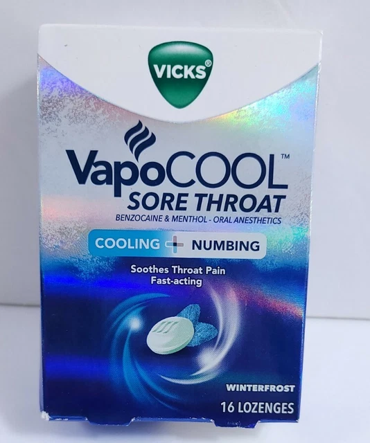 VICKS, VAPO COOL Sore Throat, Cooling & Numbing, Winterfrost, 16 ...