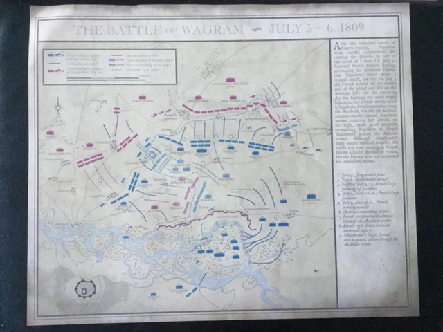 1809 & 1812 Napoleonic Wars Plan Maps Of The Battles Of Wagram ...