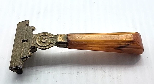 VINTAGE SCHICK INJECTOR Single Edge Brass Safety Razor Bakelite Handle ...
