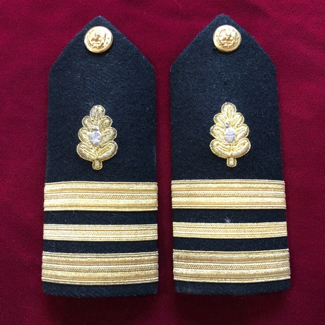 WWII USN NAVAL Rating. Shoulder Board Pair. Medical Officer, Lt. Cmndr ...