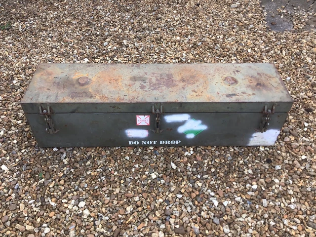 MILITARY HEAVY DUTY Steel Storage Box. 48” X 12” X 12”. Removable Lid ...