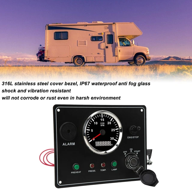(12V)ENGINE SPEEDOMETER PANEL 0-3000RPM Low Oil Pressure Alarm $154.62 ...