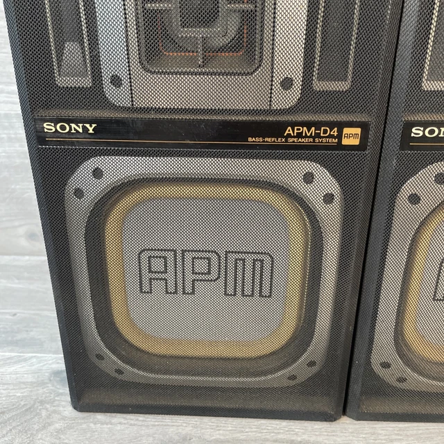 SONY BASS REFLEX Speaker System APM-D4 Black 6 Ohm Pair Tested Working ...