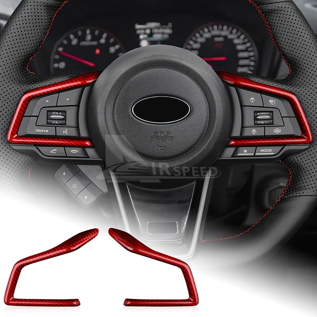 REAL HARD CARBON Fiber Red Steering Wheel Frame Cover For Subaru WRX ...
