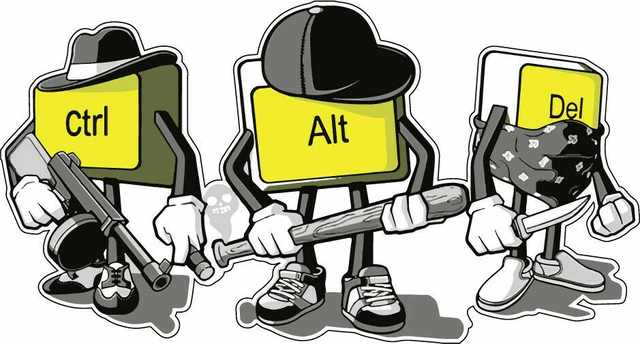 CTRL-ALT-DEL GANGSTERS PC Computer Keyboard Funny vinyl sticker car ...
