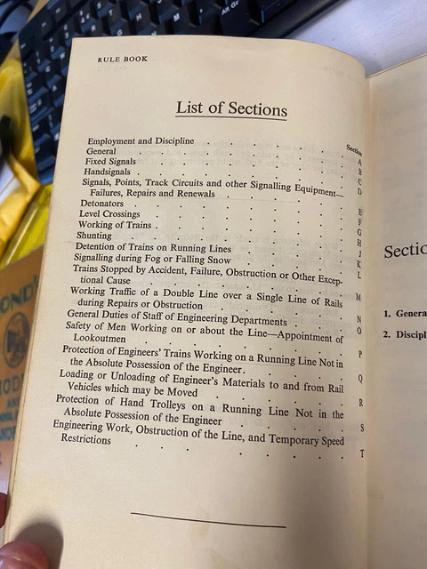 BRITISH RAILWAYS BOARD Rule Book for Observance by Employees (BR.87109 ...