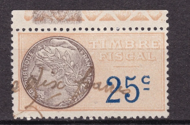 TIMBRE FRANCE FISCAL 25C.-Obl.tb-Voir Scan-Z397 EUR 1,00 - PicClick FR