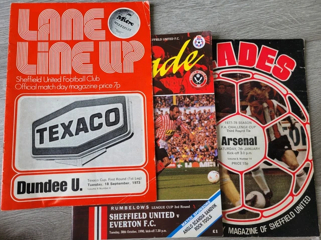 3 X SHEFFIELD United cup competition football programmes. Fair/Good ...