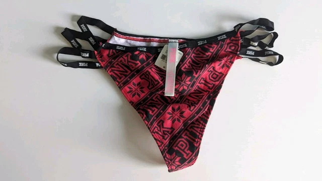 VTG VICTORIA'S SECRET PINK RARE Triple String Bikini Thong Panties ...