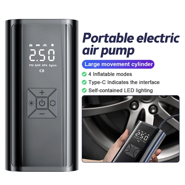 150PSI WIRELESS MINI Car Electric Tire Inflator Portable USB Air ...