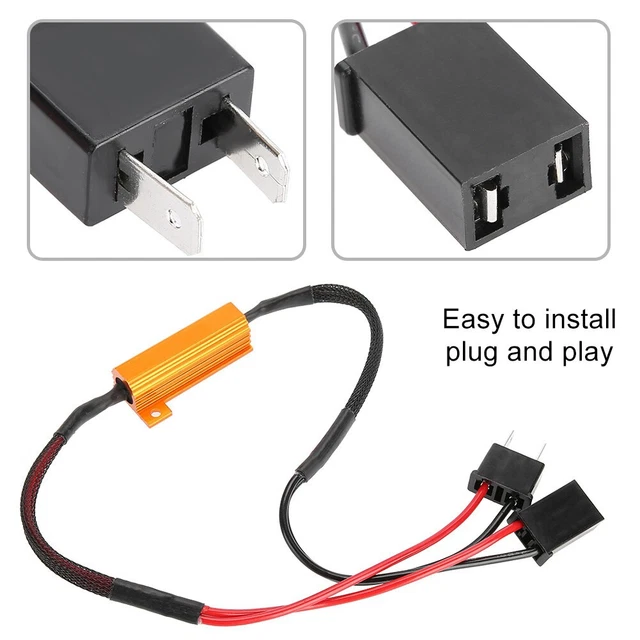 H7 LED CANBUS Decoder 50W 8 Ohm Resistor 2PCs Anti Flicker Error Free ...