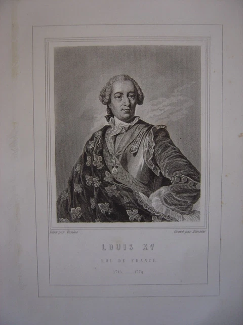 BELLE GRAVURE PORTRAIT du Roi de France LOUIS XV circa 1850 EUR 14,90 ...