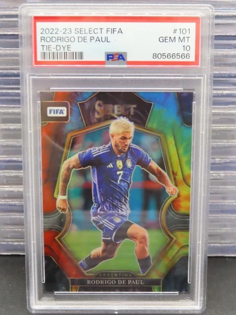 2022-23 SELECT FIFA Rodrigo De Paul Mezzanine Tie-Dye Prizm #11/49 PSA ...