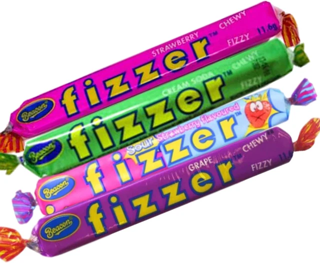 BEACON FIZZERS ASSORTED Flavours - Chewy Candy Bars - 48 Piece Pack ...